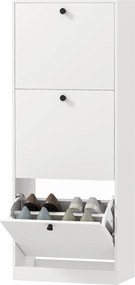 HOMCOM Botník se 3 Zásuvkami, Botník s Nastavitelnými Přihrádkami, Úzký Botník pro 12 Párů Bot 47 x 26 x 120 cm, Bílý | Aosom