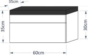 Ral Umyvadlová skříňka Mia 2 - Bílý lesk