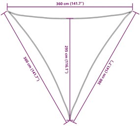 vidaXL Marketos Plachta proti slunci oxford, trojúhelník 3,6x3,6x3,6m cihlová