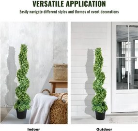 Umělé topiary Zimostrázové stromy, 1,2 m vysoké (2 kusy) Umělá topiová rostlina