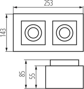Svítidlo Kanlux STOBI DLP 250-B GU10 26832