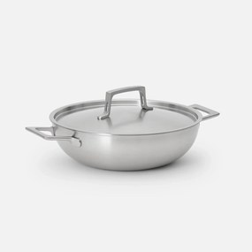 Fabini Kónická tegame pánev Lucca 4.0, Ø 28 cm (3,5 l) - Nerezová beznýtová pánev z vícevrstvé nerezové oceli s poklicí
