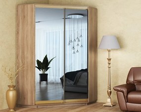 Casarredo Šatní skříň rohová CORA 140 sonoma/zrcadlo