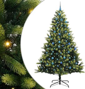 Umělý skládací vánoční stromeček 300 LED Zelená 240 cm PVC a PE 3396016