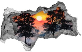 Wallmuralia Nálepka fototapeta 3D Západ slunce les 95x73 cm