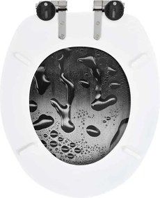 WC sedátko s funkcí pomalého sklápění MDF motiv vodních kapek 143933