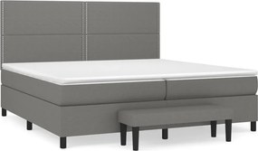 Box spring postel s matrací tmavě šedá 200x200 cm textil 3136542