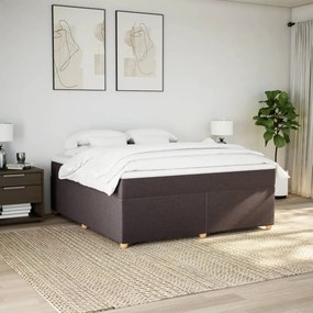 Box spring postel s matrací tmavě hnědá 180x200 cm textil 3285397