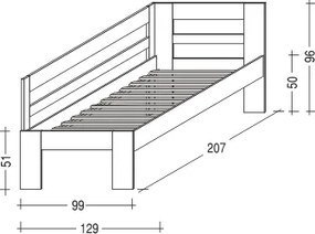 Gazel Hanny I. postel 90 Povrchová úprava: přírodní