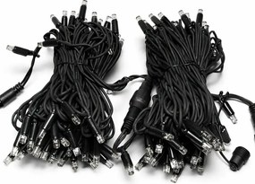 Easy Fix LED světelný řetěz, 20 m, venkovní, teple bílá, 120 diod, černý kabel, IP67