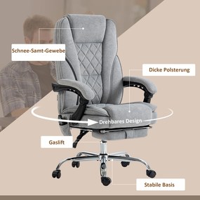 Vinsetto kancelářská židle s vibrační masáží, ergonomická kancelářská židle s funkcí sklápění a vytápěním, nastavitelná otočná židle s opěrkou na noh…