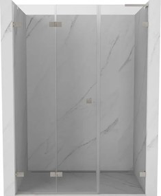 Mexen Lunar-F, L skládací levé sprchové dveře 125 cm, 8mm čiré sklo, ocelový profil, 836SL-125-050-97-00-L