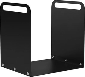 Stojan na palivové dřevo Outsunny 36,5 x 30 x 36 cm, stojan na palivové dřevo s držadly, venkovní, vnitřní, do 30 kg, ocel, černý | Aosom