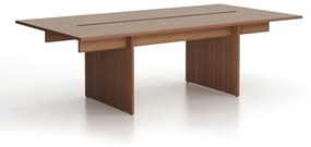 Stůl jednací SOLID + 2x přísed, 2400 x 1250 x 743 mm, ořech