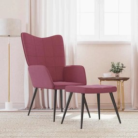 Relaxační židle se stoličkou vínová textil 327960