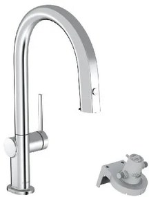 Hansgrohe Aqittura M91 - Dřezová baterie s výsuvnou koncovkou a filtrační hlavicí, chrom 76803000