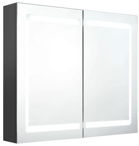 vidaXL Marketos LED koupelnová skříňka se zrcadlem šedá 80 x 12 x 68 cm