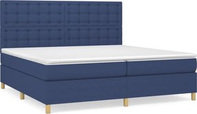 Box spring postel s matrací modrá 200x200 cm textil 3142687
