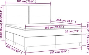 Box spring postel s matrací černá 180x200 cm samet 3142979