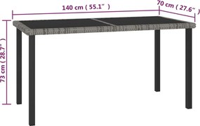 vidaXL 7dílný zahradní jídelní set polyratan [3065714] Barva: Černá