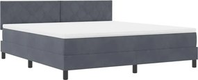 Postel s boxspringem s čelo Tmavě šedá 180 x 200 cm samet 3339255