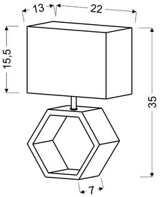 Stolní lampa VIDAL 1xE27/40W/230V šedá