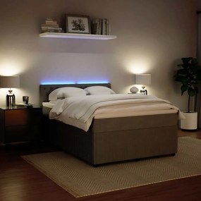Box spring postel s matrací světle šedá 140x200 cm samet 3290064