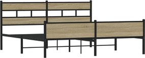 Kovový rám postele bez matrace dub sonoma 200 x 200 cm 3308507