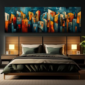 Obraz na plátně - Noční město Abierre, abstrakce FeelHappy.cz Velikost obrazu: 210 x 70 cm