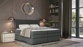 Boxspringová postel 180x200 LUMIRA 2 - béžová + topper ZDARMA