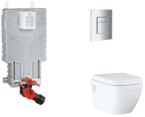 Grohe Uniset - Set předstěnové instalace, klozetu, sedátka SoftClose a tlačítka Skate Cosmopolitan, chrom SANI15BB2107