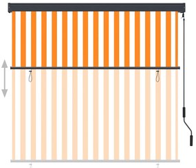 vidaXL Marketos Venkovní roleta 160 x 250 cm bílooranžová