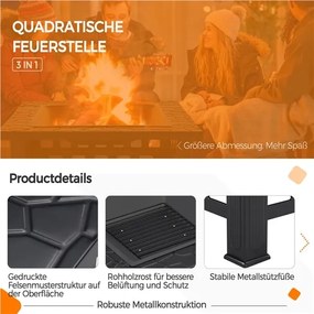 Zahradní ohniště Yaheetech – černá (265020778622)