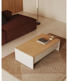 Konferenční stolek v dekoru dubu v bílo-přírodní barvě 60x110 cm Abilen – Kave Home