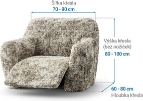 Bielastické potahy MARMO béžové relaxační křeslo (š. 70 - 90 cm)