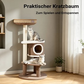 Škrabadlo pro kočky fudajo – 117 cm, béžová (66003)