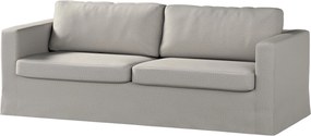 Potah na pohovku IKEA Karlstad 3-místná, nerozkládací, dlouhý barva šedá látka pletený vzor