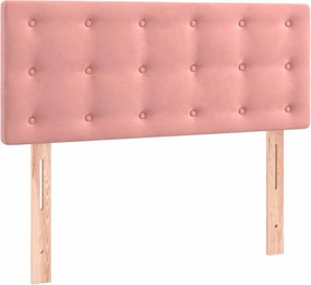 Box spring postel s matrací růžová 80 x 200 cm samet 3131170