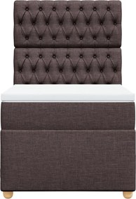 Box spring postel s matrací tmavě hnědá 100 x 200 cm textil 3293501