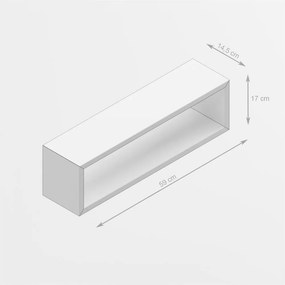 Mobili Fiver Sada 4 nástěnných krychlových polic LACOPO 17x59x14,5cm,tmavěhnědá