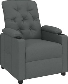 Polohovací křeslo tmavě šedé textil 339103
