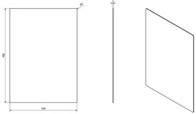 Sapho, PLAIN zrcadlo 50x70cm, zaoblené rohy, bez uchycení, 1501-25