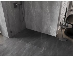 Mexen Lunar L sprchová stěna levá 100 x 200 cm, 8 mm čiré sklo, černá matná, 830L-100-000-70-00-L