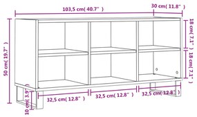 TV skříňka bílá vysoký lesk 103,5 x 30 x 50 cm kompozitní dřevo