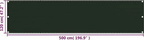 Balkónová zástěna tmavě zelená 120 x 500 cm HDPE 310978