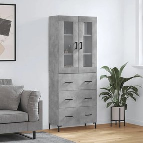 Skříň highboard betonově šedá 69,5x34x180 cm kompozitní dřevo - Default Title