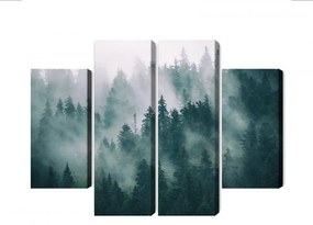 Vícedílný obraz Mlha V Zeleném Lese Nedostatek Nedostatek Plátno Canvas 120x90