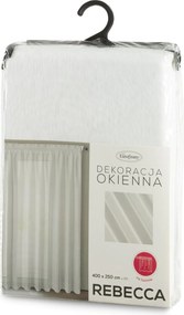 ZÁCLONA NA PÁSCE REBECCA 400X250 CM BÍLÁ