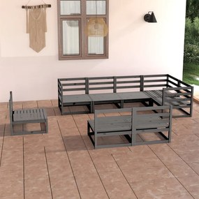 8dílná zahradní sedací souprava šedá masivní borovice 3075626