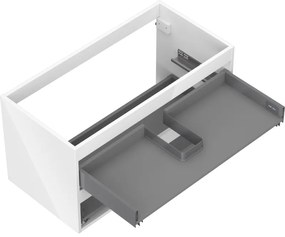 Mexen Box-A, závěsná skříňka 90 cm, 2 zásuvky, bílá lesklá, 91AX0-0900-470-2-00